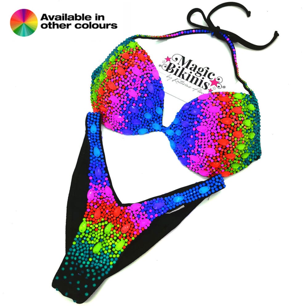 Rainbow IFBB Elite Pro Style Custom Made Bodybuilding Bikini